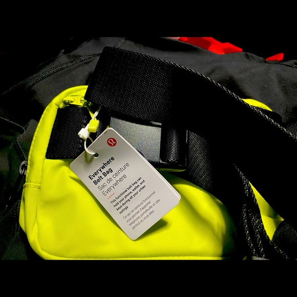 Lululemon rare color belt bag. Neon yellow with black strap and ...